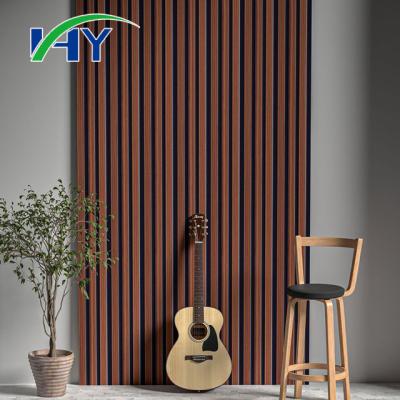 China Wood Slat Acoustic Panel Recycled PET Backing Commercial Grade Sound Control for sale