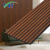 China Wood Slat Acoustic Panel Fire Rated MDF Core Sound Absorbing Wall Cladding for sale