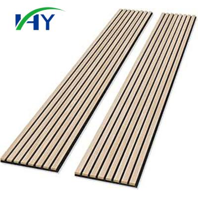 China Wood Slat Acoustic Panel Class A Fire Treatment With Recycled PET Felt for sale