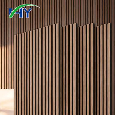 China Wood Slat Acoustic Panel FSC Wood Veneer Fire Rated For Retail Store Interior for sale