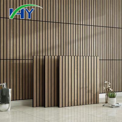 China Wood Slat Acoustic Panel Class A Fire Rated PET Felt Backing Sound Dampening for sale