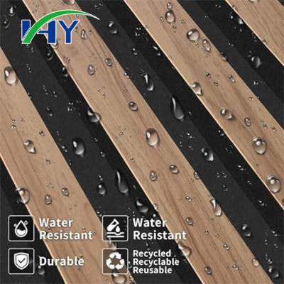 China Wood Slat Acoustic Panel PET Backed Veneer Slats Commercial Interior Cladding for sale