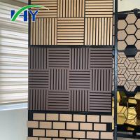 China Wood Slat Acoustic Panel Fire Retardant Class A With Acoustic Felt Backing for sale