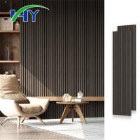 China Wood Slat Acoustic Panel Custom PET Backing For Office Partitions for sale