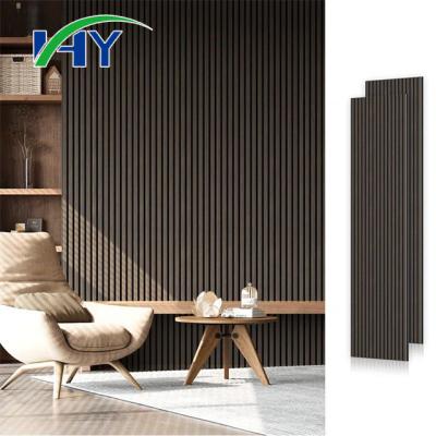 China Wood Slat Acoustic Panel Custom PET Backing For Office Partitions for sale