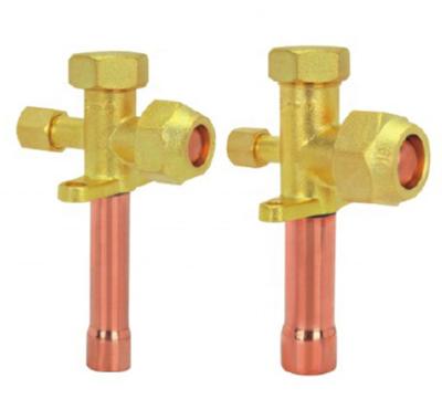 China Casting AC Service Valve Copper Brass Split Valve 60mm 1/4 to 3/4 Inch for sale