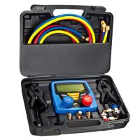 China Digital Refrigerant Gauge Set 220V HVAC Manifold with LCD Display 61 Refrigerants for sale