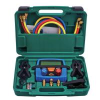 China Digital Refrigerant Gauge Set 220V HVAC Manifold with LCD Display 61 Refrigerants for sale