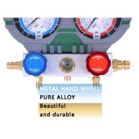 China Aluminum Alloy Double Manifold Gauge Set Valve for R410A R32 Refrigerant 1/4 SAE for sale