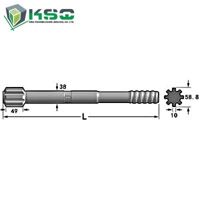 China Tungsten Carbide T45 Threaded Drill Shank Adapter  Mining Systems for sale