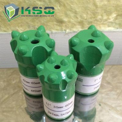 China 7 / 11 / 12 Degree Tungsten Carbide Button Drill Bit , Tapered Seven Button Bit for sale