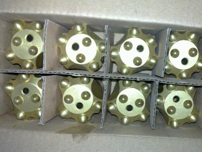 China Tungsten Carbide Mining Drilling Tools , 7° Quarrying 34mm Taper Button Bit for sale