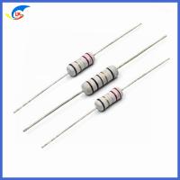 China 1/4W-5WS Wirewound Resistor Fuse Body Coating Gray For 0.01Ω-1KΩ 1W4.7 Ohm 5% Ceramic Insulated for sale