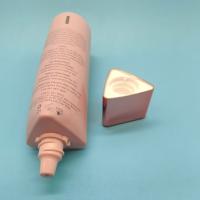 China Various Volume 30ml-60ml Triangle PE Cosmetic Tube With EVOH Inside Electroplated Cap for sale