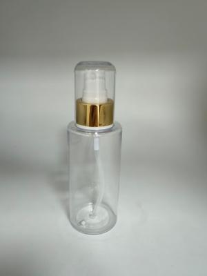 China 100ml PET Cosmetic Bottle With Gold Sprayer Plastic Makeup Bottles for sale