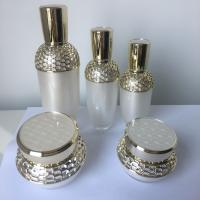 China Gold 30ml 50ml 100ml Acrylic Cosmetic Bottle PMMA Lotion Pump Bottle for sale