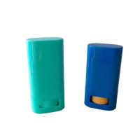 China Custom Logo Flat Shape Plastic Deodorant Twist Up Empty Containers 15g 20g for sale