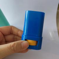 China Custom Logo Flat Shape Plastic Deodorant Twist Up Empty Containers 15g 20g for sale