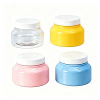 China Face Cream PET Cosmetic Jar 250ml Silk Screen Printing Screw On Cap for sale
