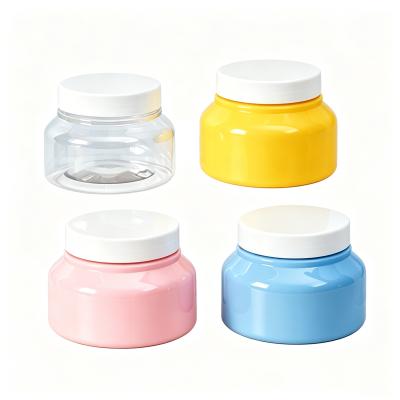 China Face Cream PET Cosmetic Jar 250ml Silk Screen Printing Screw On Cap for sale