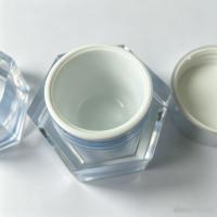 China PMMA 30g 50g Hexagon Shape Acrylic Cosmetic Jar For Face Cream Container Packaging for sale