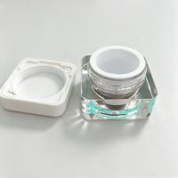 China 5g Cosmetic Square Acrylic Jar With Acrylic Outer And PP Inner for sale