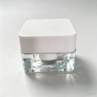 China 5g Cosmetic Square Acrylic Jar With Acrylic Outer And PP Inner for sale