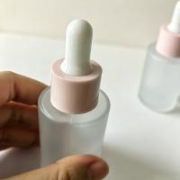 China Essential Oil Frosted Flat Shoulder Glass Dropper Bottle 30ml Customized for sale