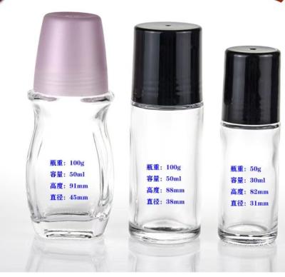 China 50ml 100ml Glass Roll On Bottle With Plastic Ball Glass Roller Bottles for sale
