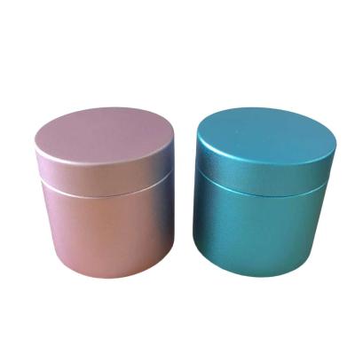 China Customized Color 50g-80g Refillable Aluminium Cosmetic Jars Metal Cans For Cream And Food for sale