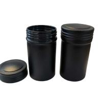 China 50g Matte Black Aluminum Cosmetic Container For Refillable Metal Can Packaging for sale