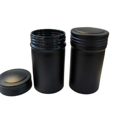 China 50g Matte Black Aluminum Cosmetic Container For Refillable Metal Can Packaging for sale