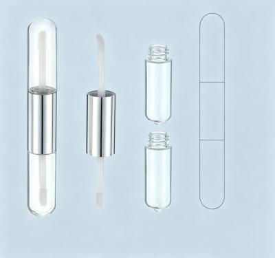 China Offset Printing Two Headings Lip Gloss Tube For Cosmetic 16*128.6mm for sale