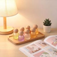 China 10g Glass Perfume Bottle With Round Wooden Cap For Car Air Freshener Bottle Packaging for sale