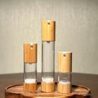 China 15ml 30ml 50ml Bamboo Airless Bottle For Lotion Packaging for sale