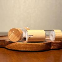 China 15ml 30ml 50ml Bamboo Airless Bottle For Lotion Packaging for sale