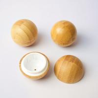 China 12g Round Cosmetic Bamboo Jar With PP Inner Cosmetic Cream Container for sale