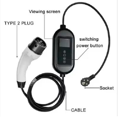 China GBT Portable EV Charger 3.5KW 16A 110V-240V Black for sale