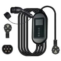 China GBT 3.5KW Portable EV Charger 16A 110V-240V Black for sale