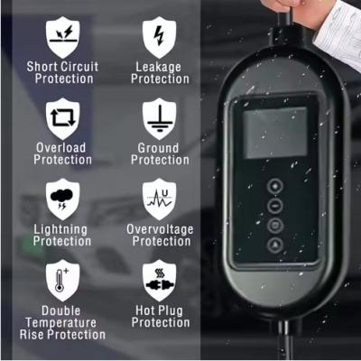 China 7KW Portable EV Charger 32A 110V-240V with LED Indicators for sale