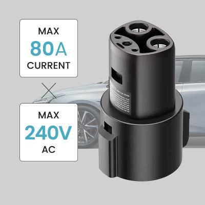 China EV Charger Adapter for Tesla 3 S X Y Supports Fast Charging with 240V AC 80A Current Performance in Extreme Temperature Ranges for sale