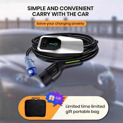 China Portable EV Car Charger Designed for Easy with Eight Current Settings Real Time Power Monitoring and Compact Lightweight Form Factor for sale