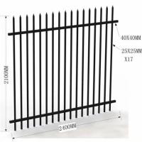 China 6ft X 8ft Galvanized Steel Picket Fence - Rustproof Metal Fence for Residential and Garden Use for sale