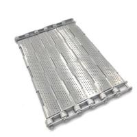 China Cnc Machine Steel Scraps Chips Stainless Steel Conveyor Belt Hinged Metal Belts for sale