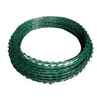 China Powder Coated Low Carbon Steel Wire Concertina Razor Wire Mesh Roll with 450mm Diameter for Fence Protection for sale