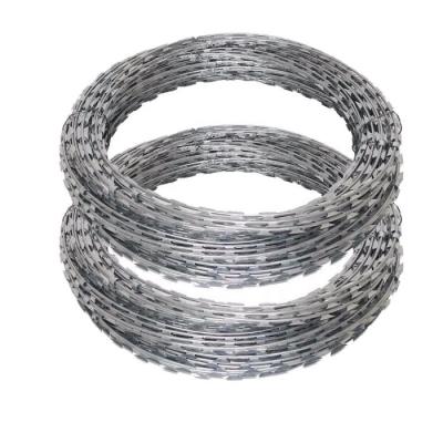 China Barbed Wire Mesh Galvanized Safety Fence Accordion Price Anti Climbing Blade Wire Mesh for sale