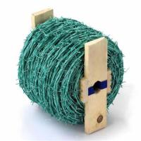 China Wholesale PVC Coated Hot Dipped Galvanized Barbed Wire 500m Per Roll for Security Fencing for sale