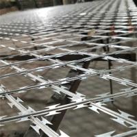 China Hot Dipped Galvanized Razor Barbed Wire Mesh Anti Climb Welded Blade Razor for sale