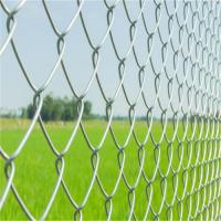 China Silvery Diamond Wire Mesh Galvanized Chain Link Fence 50 Feet Length for sale