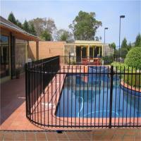 China Black Powder Coated Decorative Metal Picket Fence Easily Assembled Steel Fence Panel 2.1x2.4m for sale